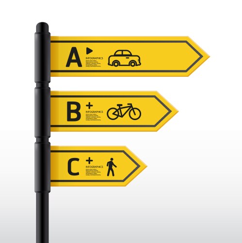 Modern road sign design template Royalty Free Vector Image