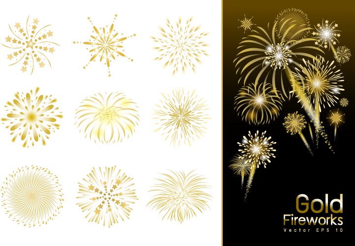 Holiday festival blue and gold firework Royalty Free Vector