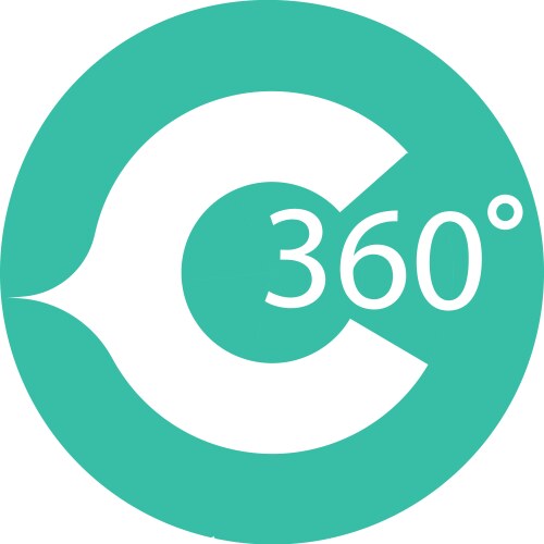 Green 360 degree icon on white background Vector Image