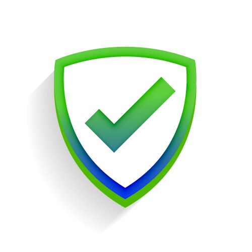 3d style approved shield logo for safe and secure Vector Image