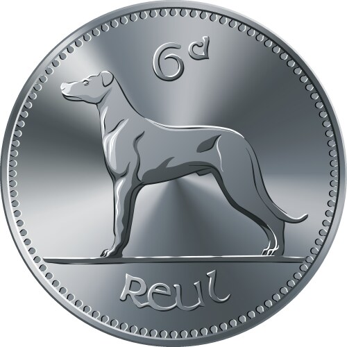 Irish money pre-decimal silver threepence coin Vector Image