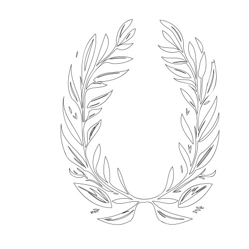 Laurel wreath outline sketch Royalty Free Vector Image