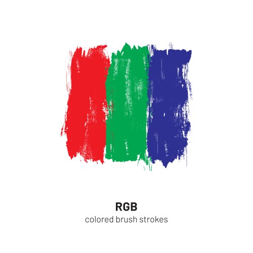 Cmyk colored brush strokes Royalty Free Vector Image