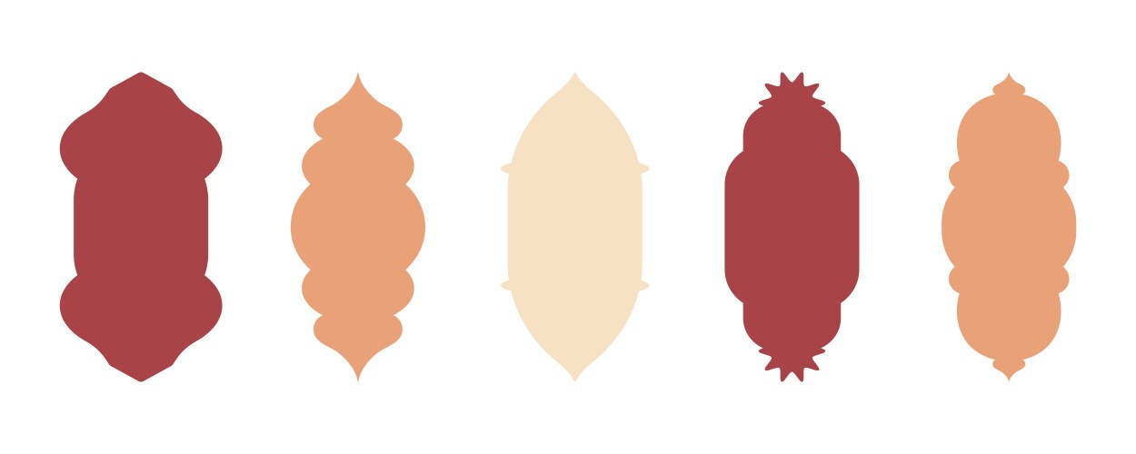 Islamic shapes ramadan window frame design Vector Image