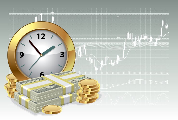 Time is money concept Royalty Free Vector Image