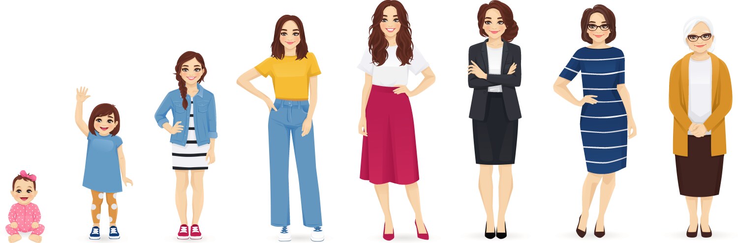 Man Through Life Stages - Child to Senior Vector Image