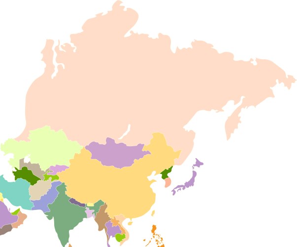 Asia Political Map Royalty Free Vector Image - VectorStock