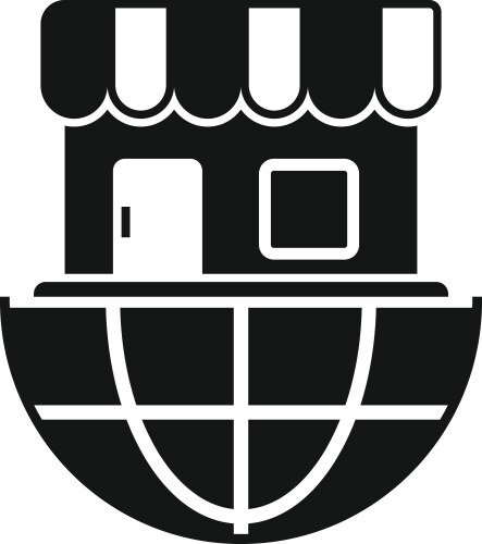 Global market locator icon outline path Royalty Free Vector