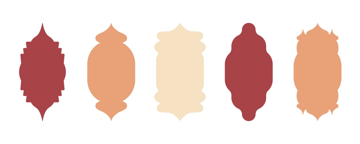 Islamic shapes ramadan window frame design Vector Image