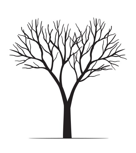 Shape of black tree without leaves Royalty Free Vector Image