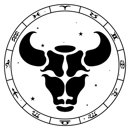 Taurus astrological zodiac sign horned bull ox Vector Image