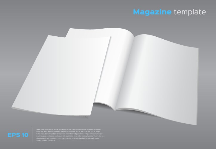 Blank magazine template with cover Royalty Free Vector Image