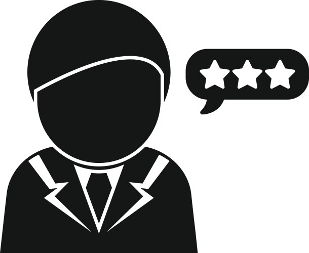 Customer satisfaction icon with three stars Vector Image