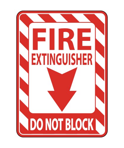 Fire extinguisher sign Royalty Free Vector Image