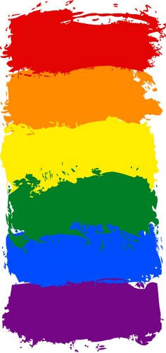 Rainbow paint strokes in pride lgbt flag colours Vector Image