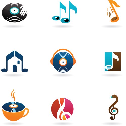 Sound wave music production logo and symbol Vector Image