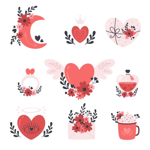 Valentines day and romantic elements collection – Royalty-Free Vector ...