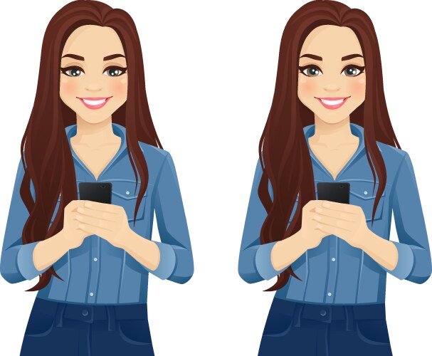 Phone girl Royalty Free Vector Image - VectorStock