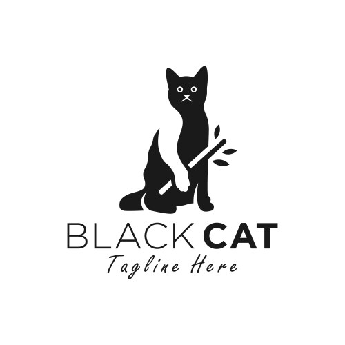 Black cat logo Royalty Free Vector Image - VectorStock
