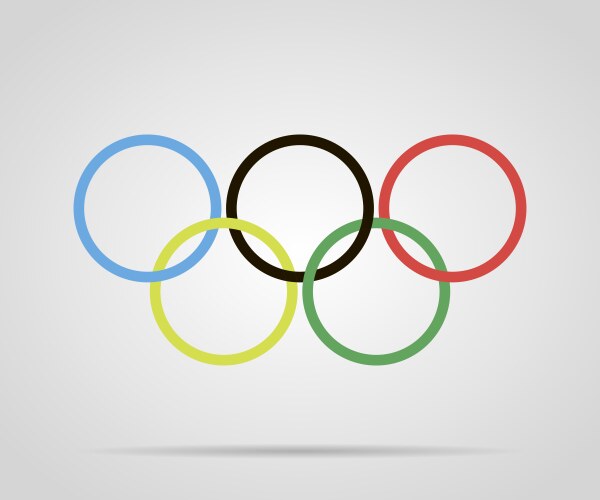 Olympic rings games logo editorial Royalty Free Vector Image