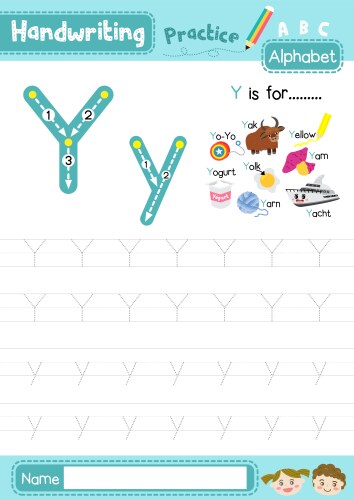 Letter a uppercase lowercase tracing worksheet Vector Image