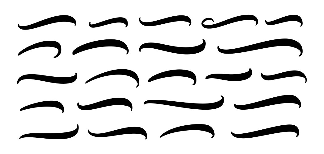 Set of hand lettering underlines lines isolated Vector Image