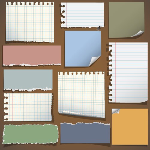Paper sheet pieces for notes and reminders Vector Image