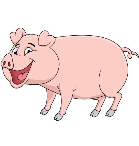 Cute pig yard keeper cartoon Royalty Free Vector Image