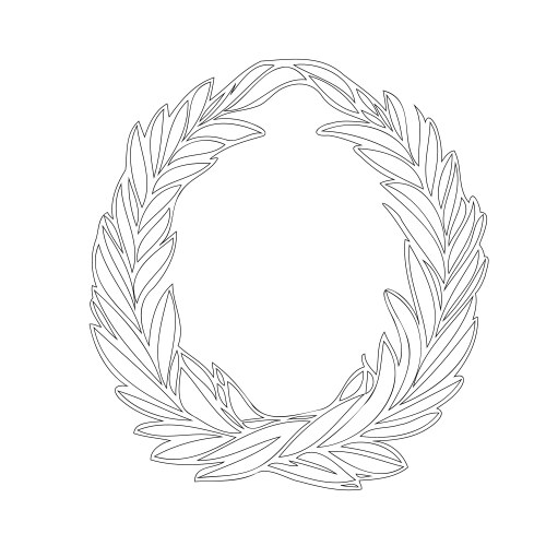 Laurel wreath outline sketch Royalty Free Vector Image