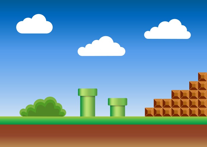 Old Retro Video Game Background Classic Royalty Free Vector