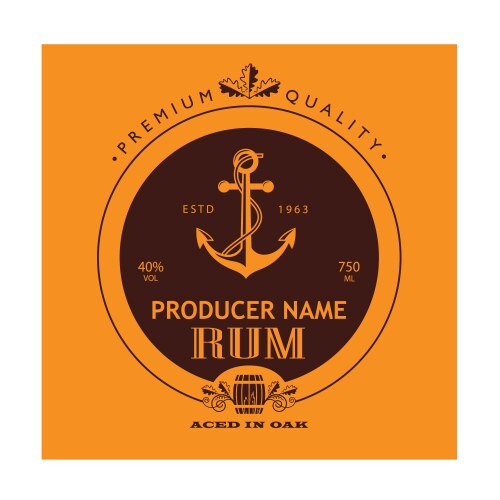 Template rum label Royalty Free Vector Image - VectorStock
