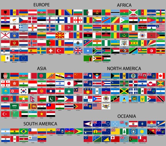 Flags of the world Royalty Free Vector Image - VectorStock