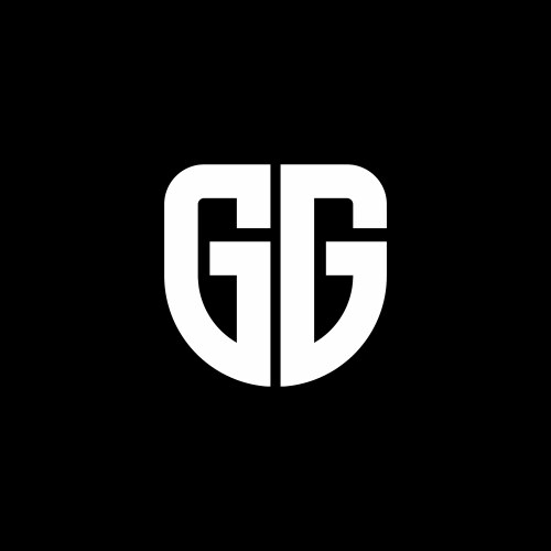 Gg logo monogram with gold colors and shield Vector Image