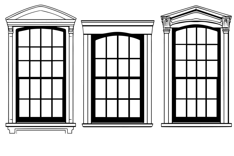Hand-drawn window sketch vintage Royalty Free Vector Image