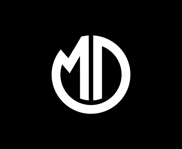Modern simple letter mark md logo design template Vector Image