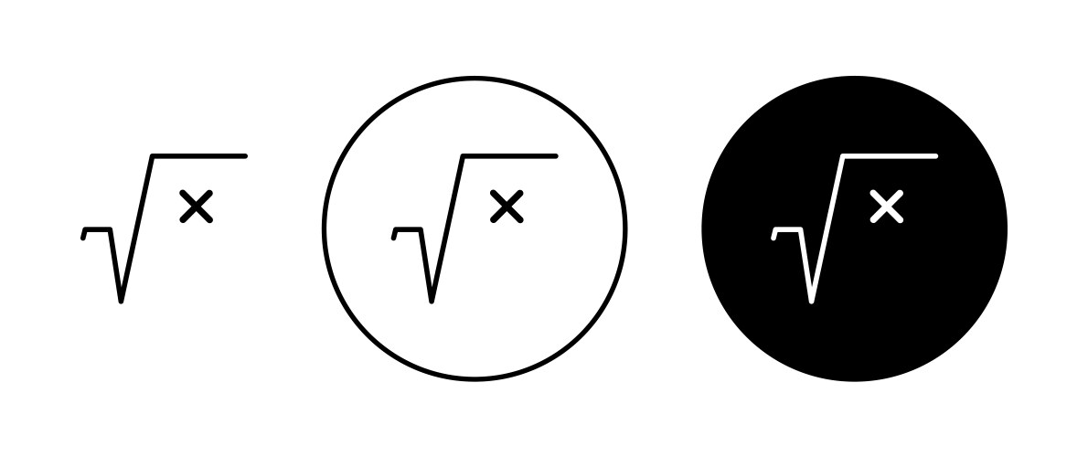 Square root icon set Royalty Free Vector Image