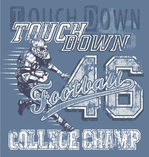 Touchdown football player Royalty Free Vector Image