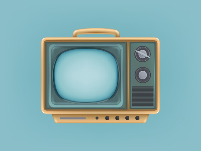 Retro television on wallpaper Royalty Free Vector Image