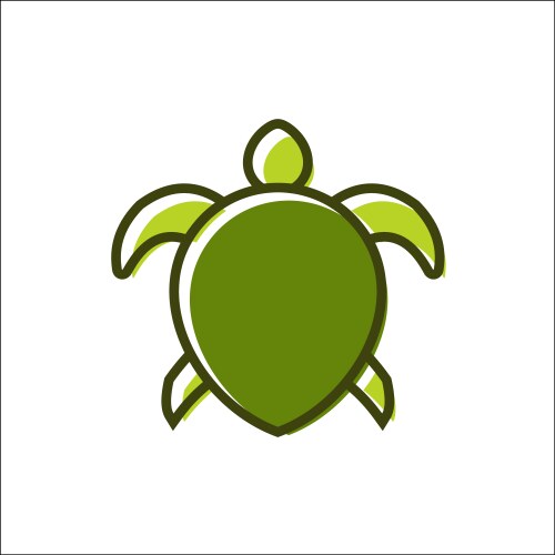 Green turtle shell with detailed texture Vector Image