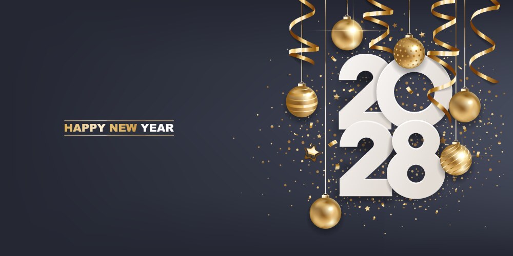 Happy new year 2028 Royalty Free Vector Image - VectorStock