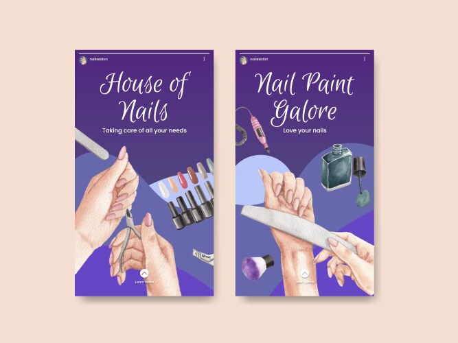 Billboard template with nail salon Royalty Free Vector Image