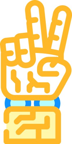 Press click robot hand gesture color icon Vector Image