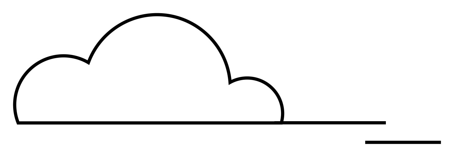 Simple black outline of a cloud shape on white Vector Image