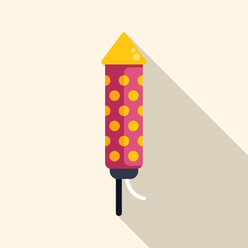 Firework rocket with burning wick standing upright Firework rocket with burning wick standing upright