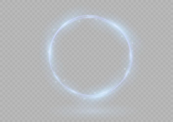 Light white circle glow effect shine sphere ring Vector Image