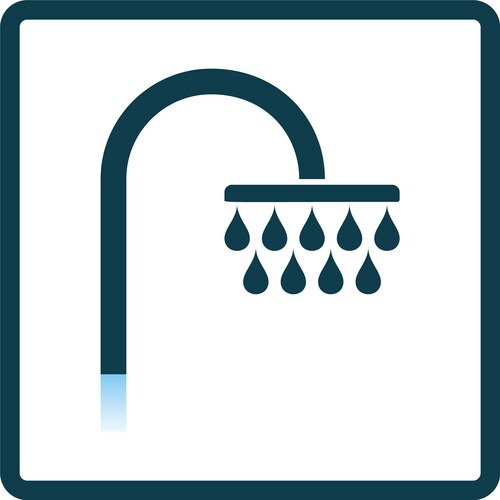 Bathroom symbol with shower icon Royalty Free Vector Image