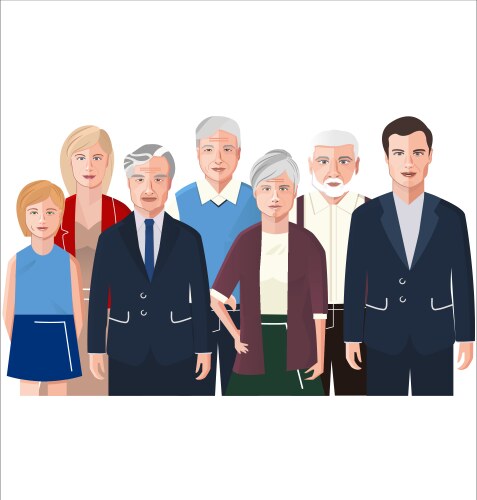 Family generation portrait Royalty Free Vector Image