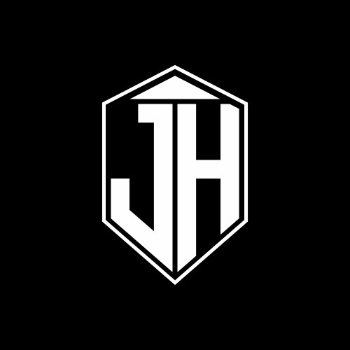 Hj logo monogram with slash style design template Vector Image