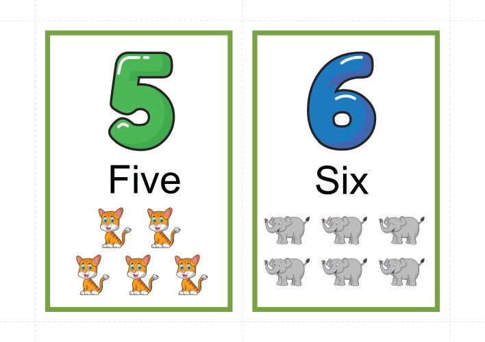 Printable number flashcards for teaching Vector Image