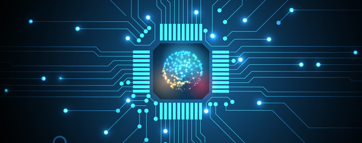 Abstract artificial intelligence cloud computing Vector Image